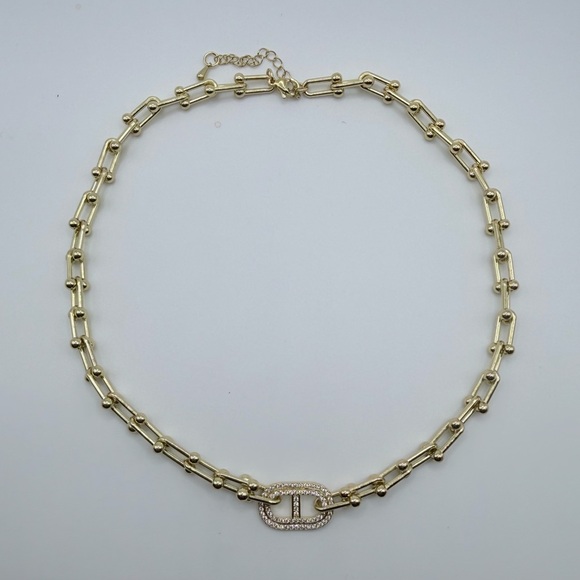 Unbranded | Jewelry | Horse Bit Chain Necklace With Pave Enhancer Nwt ...